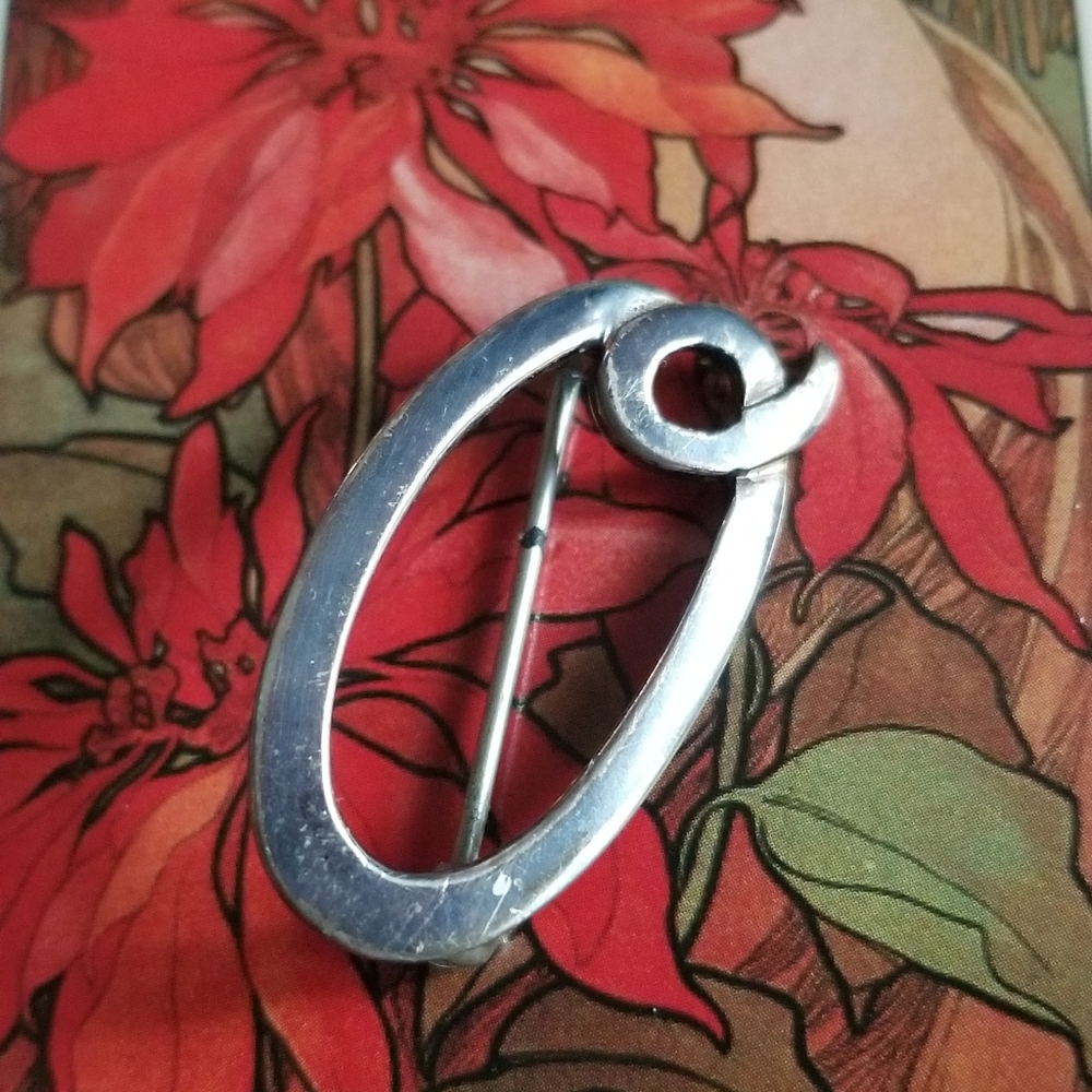 Vintage Leonore Doskow Letter O Pin Sterling Silver 9… - Gem